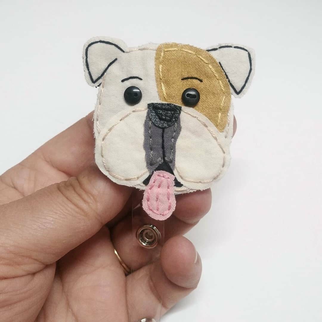 English Bulldog Badge Reel, Bulldog,id Holder,dog Badge Reel,nursing ...
