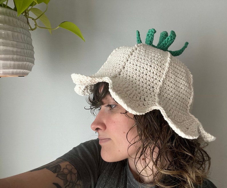 Fairy Flower Bucket Hat, Handmade, Bucket Hat, Cotton Yarn, Summer Hat ...