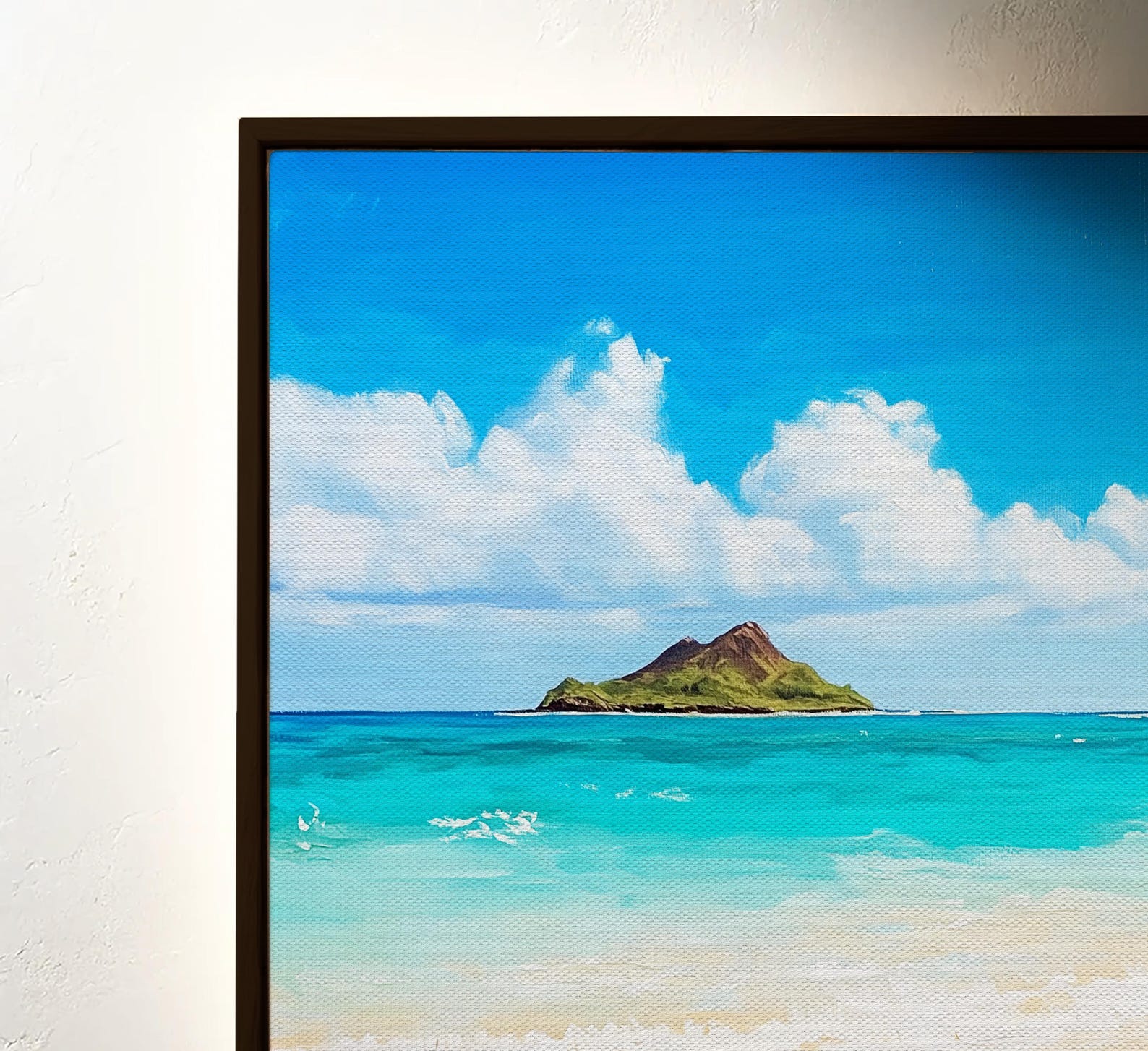 Lanikai Beach Hawaii Oil Painting - Tropical Seascape Wall Art - Oahu ...