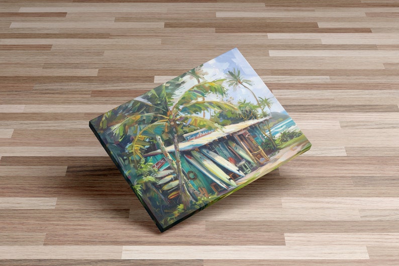 Tropical Surf Shack Canvas Print – Beach House Decor, Coastal Wall Art ...
