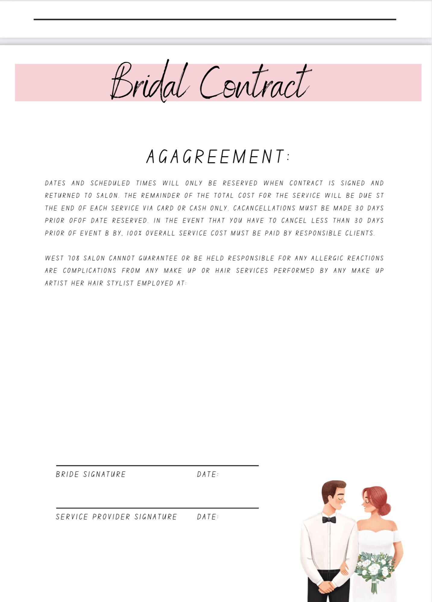 Bridal Contract - Etsy