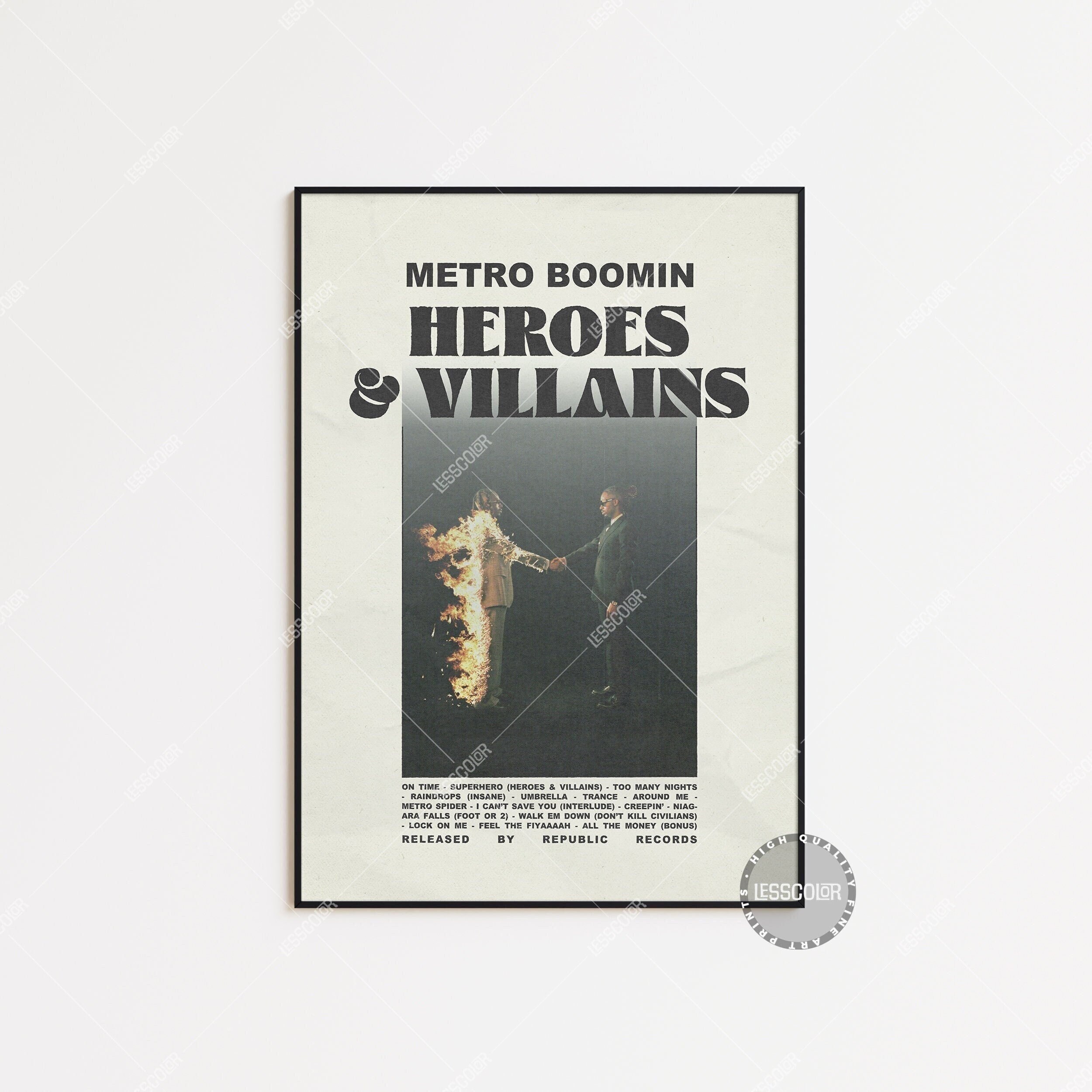 Metro Boomin Poster / Heroes & Villains Poster / Album Cover Poster ...