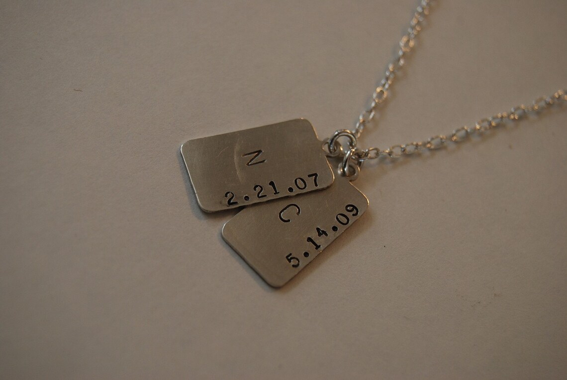 Two-tab Personalized Necklace - Etsy