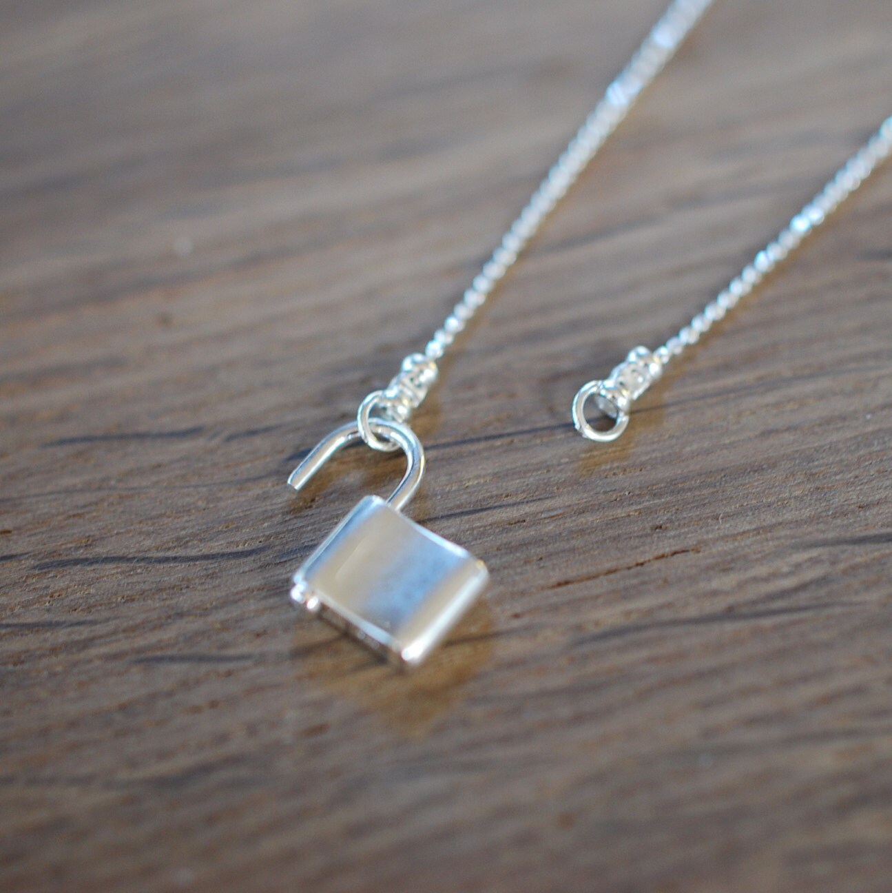 Padlock Necklace on Sterling Silver Chain - Etsy