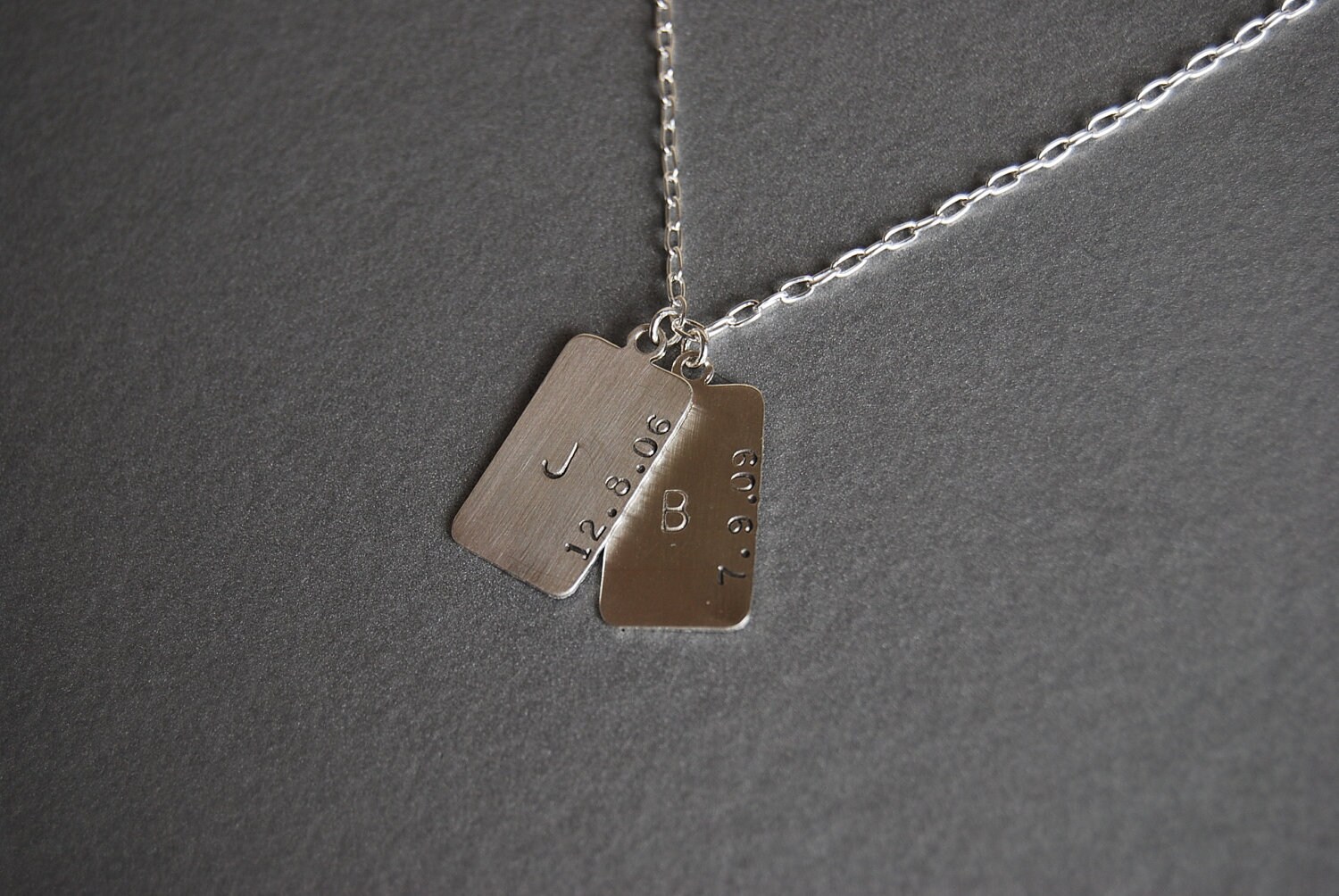 Two-tab Personalized Necklace - Etsy