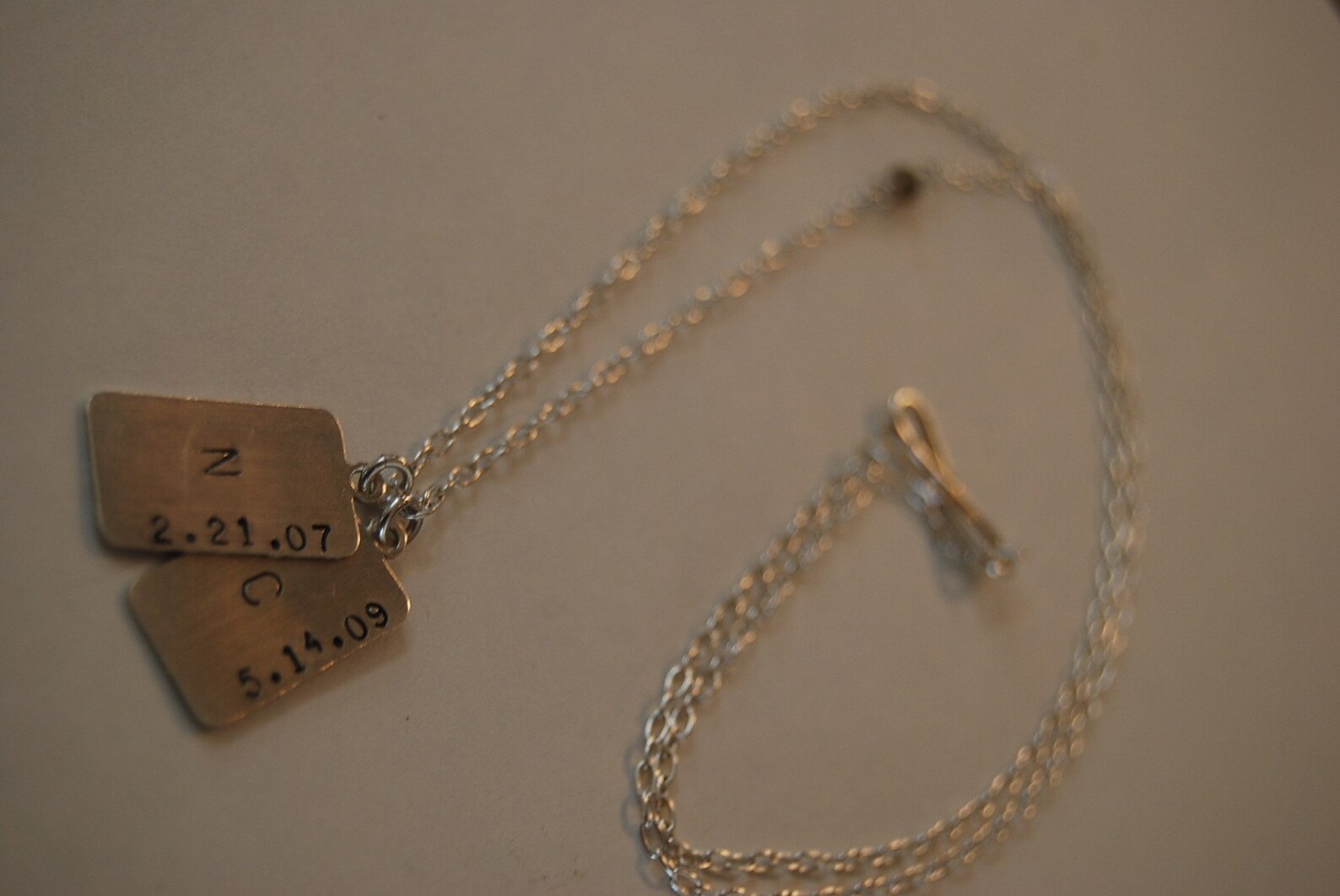 Two-tab Personalized Necklace - Etsy