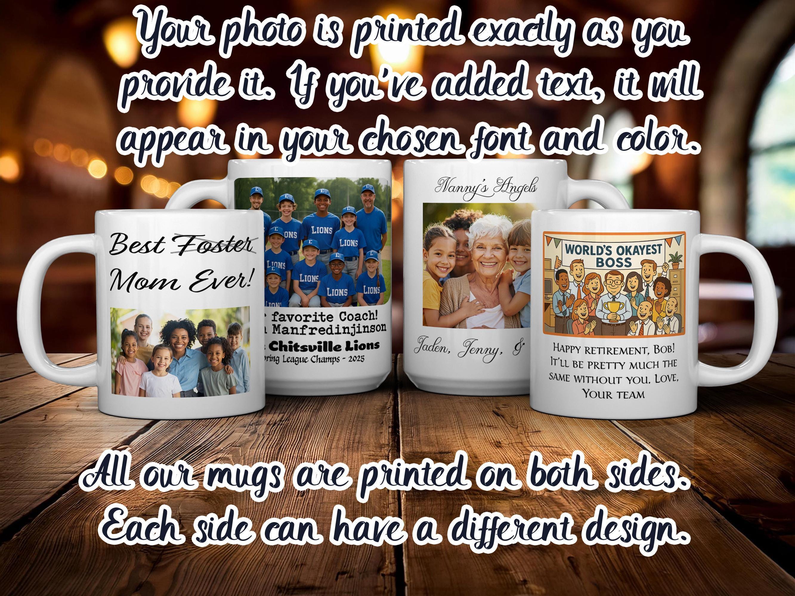 Custom Mug With Text and Photo, Personalized Photo Coffee Cup, Design ...