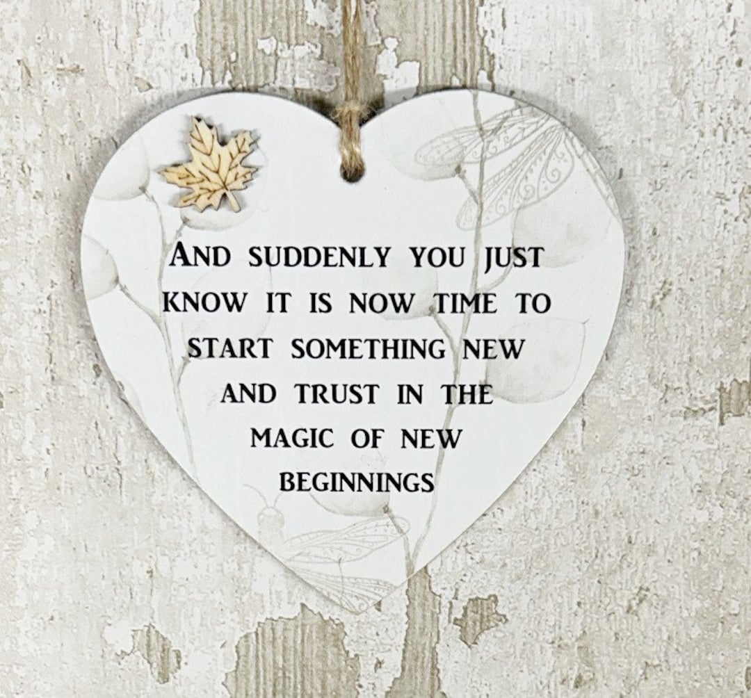 Trust in the Magic of New Beginnings Wooden Heart Sign - Etsy
