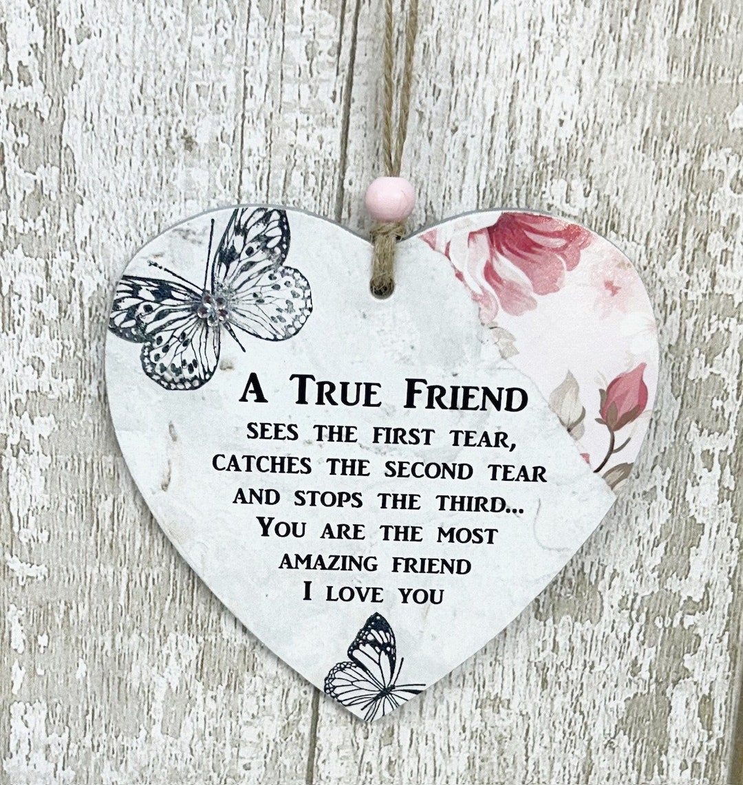 A True Friend Inspirational and Supportive Gift Wooden Heart Sign - Etsy