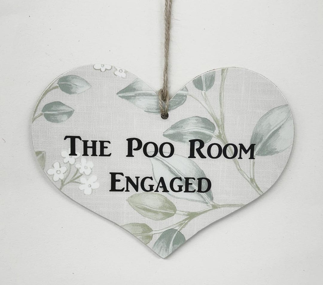 Beautiful Poo Room Engaged Vacant Double Sided Door Sign Wooden Plaque ...