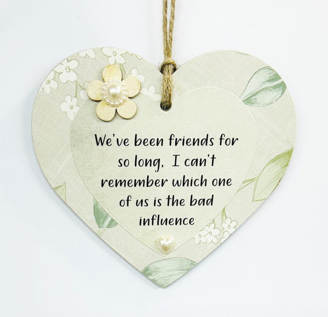 Funny Friendship Wooden Heart Plaque: Bad Influence Gift - Etsy