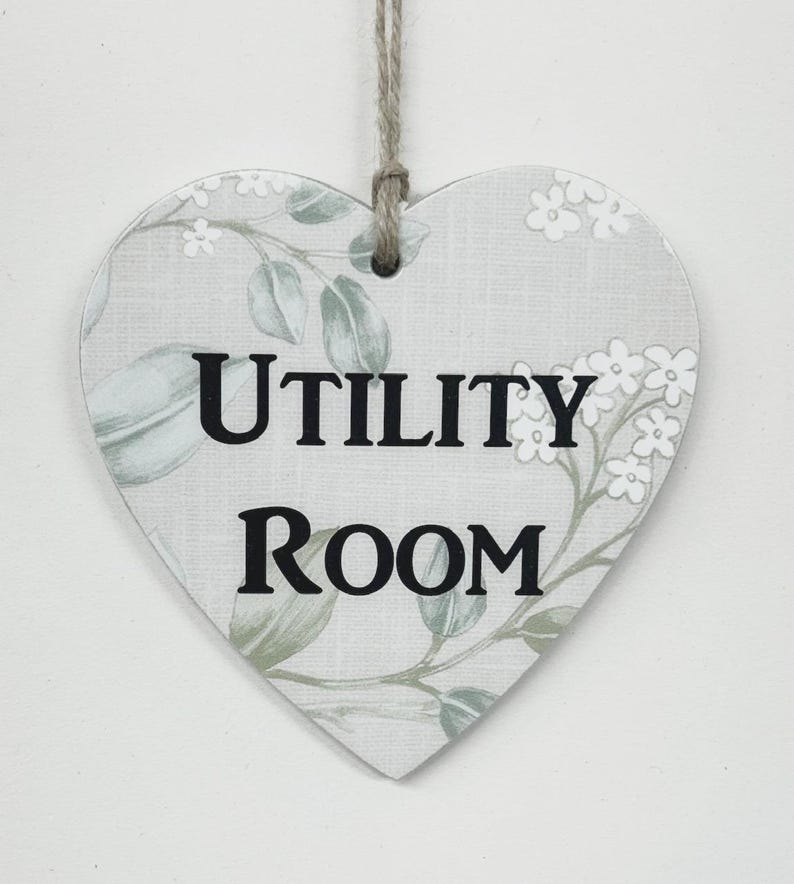 Elegant Utility/laundry Room Sign Wooden Heart Plaque - Etsy
