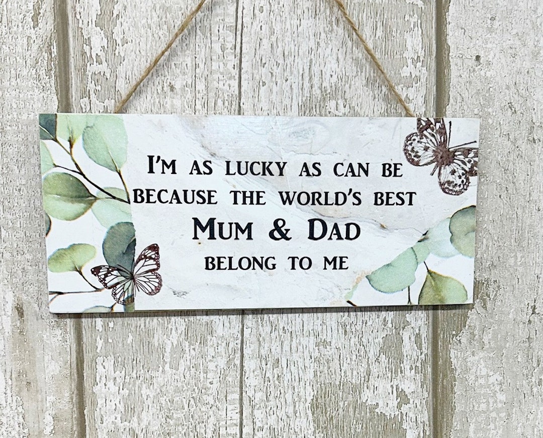 World's Best Mum and Dad Gift Sign - Etsy