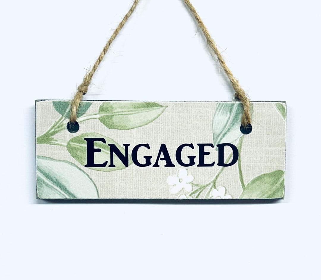 Beautiful Engaged Vacant Double Sided Rectangle Door Sign Wooden Plaque ...