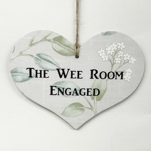 Beautiful Wee Room Engaged Vacant Double Sided Door Sign Wooden Plaque ...