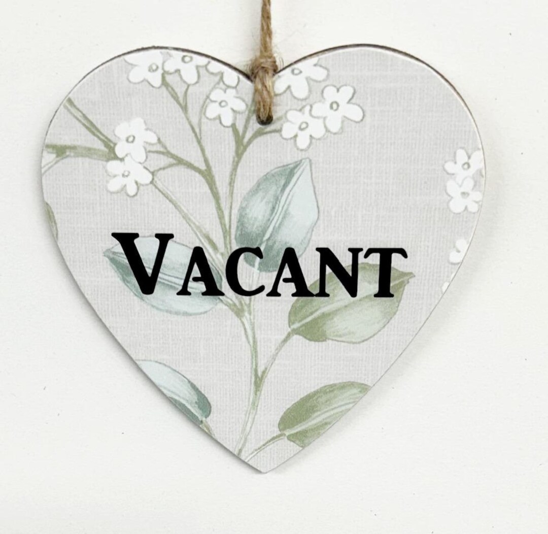 Engaged/vacant Wooden Heart Door Sign: Restroom, Spa Decor - Etsy