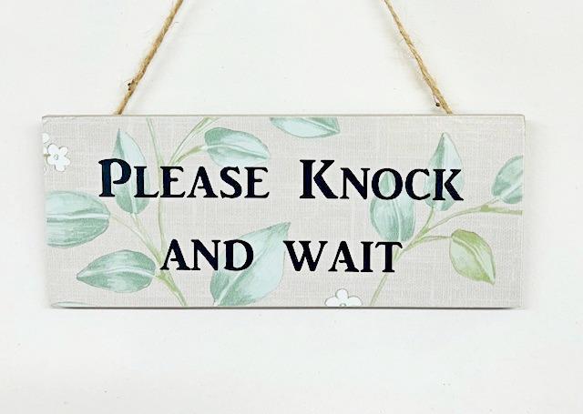 Welcome Please Knock and Wait Door Sign Wooden Plaque - Etsy