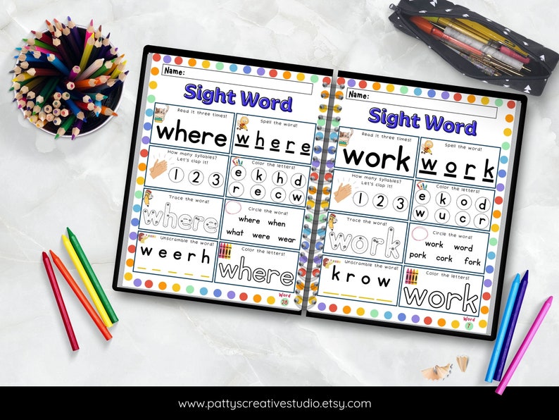 100 Sight Word Worksheets Pre-k Kindergarten 1st-grade Students Toddler ...
