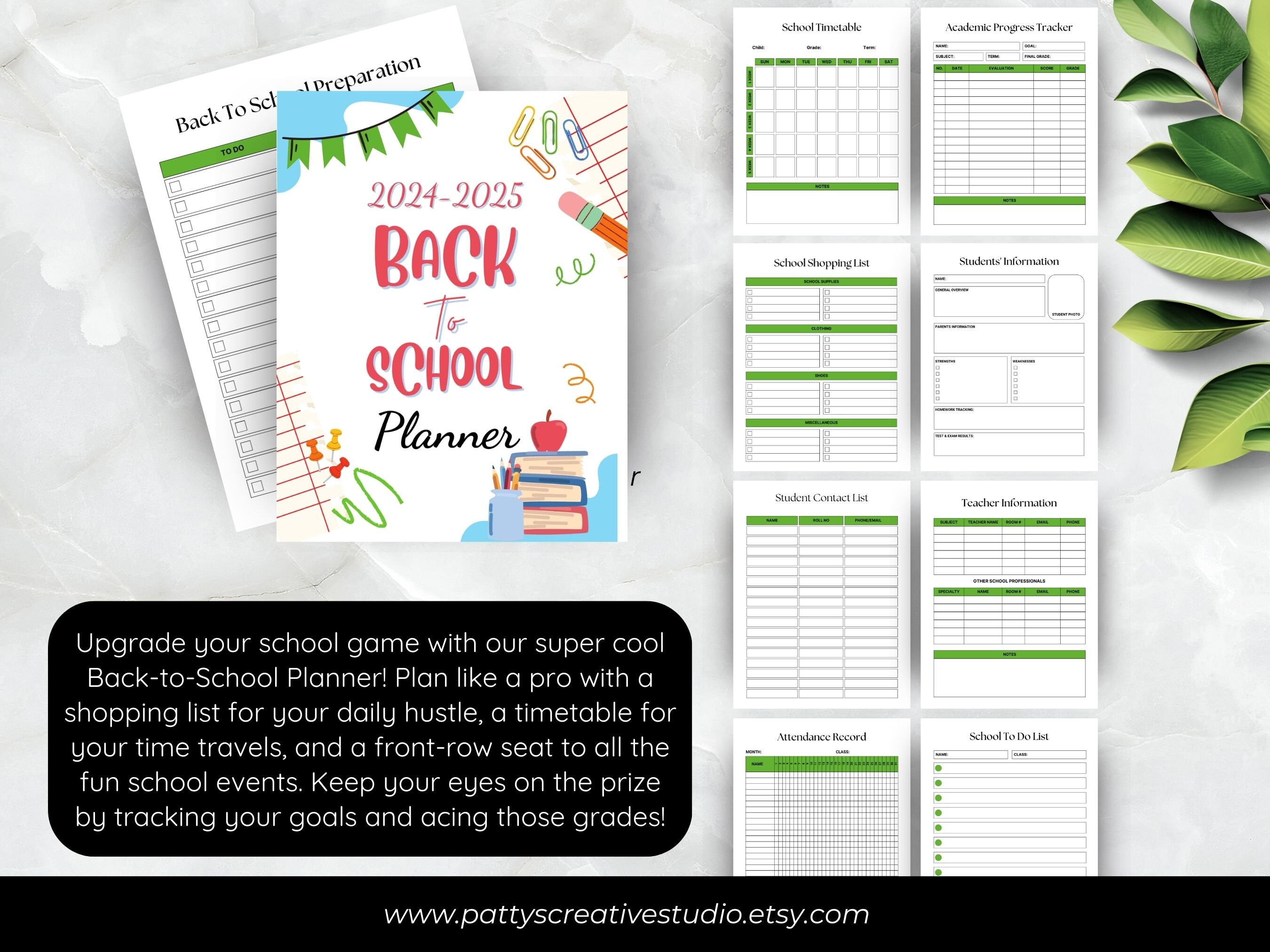 2024 2025 Back to School Printable Planner Student School Tracker ...