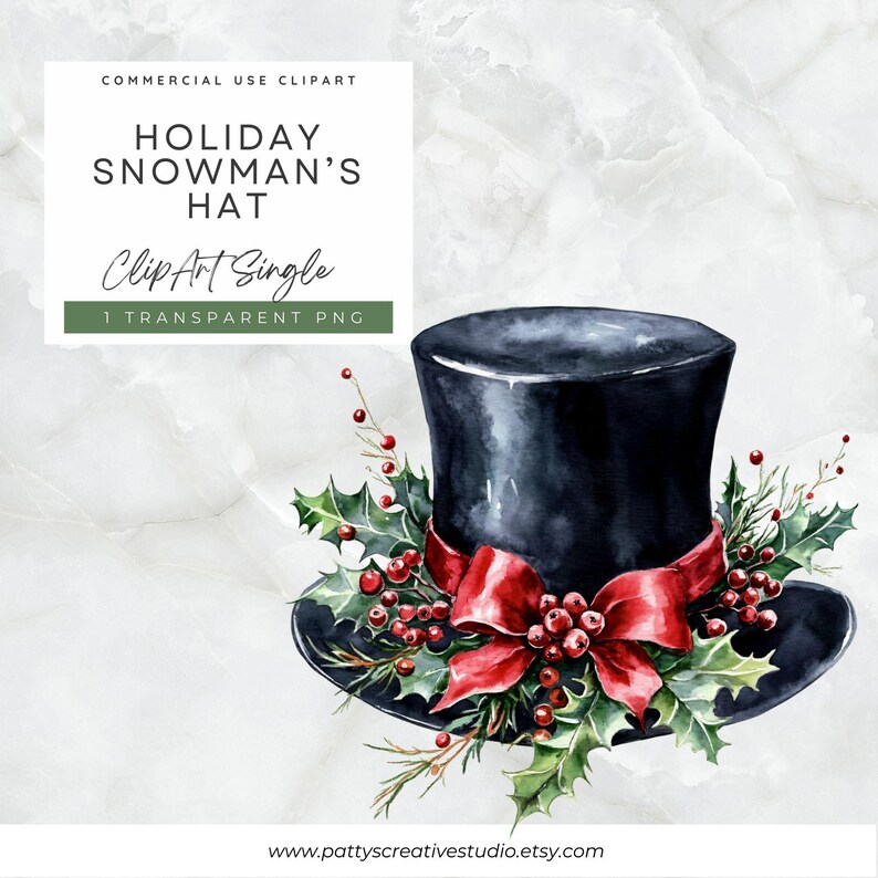 Snowman Hat Clipart Christmas PNG Digital Download Cute Snowman Hat ...