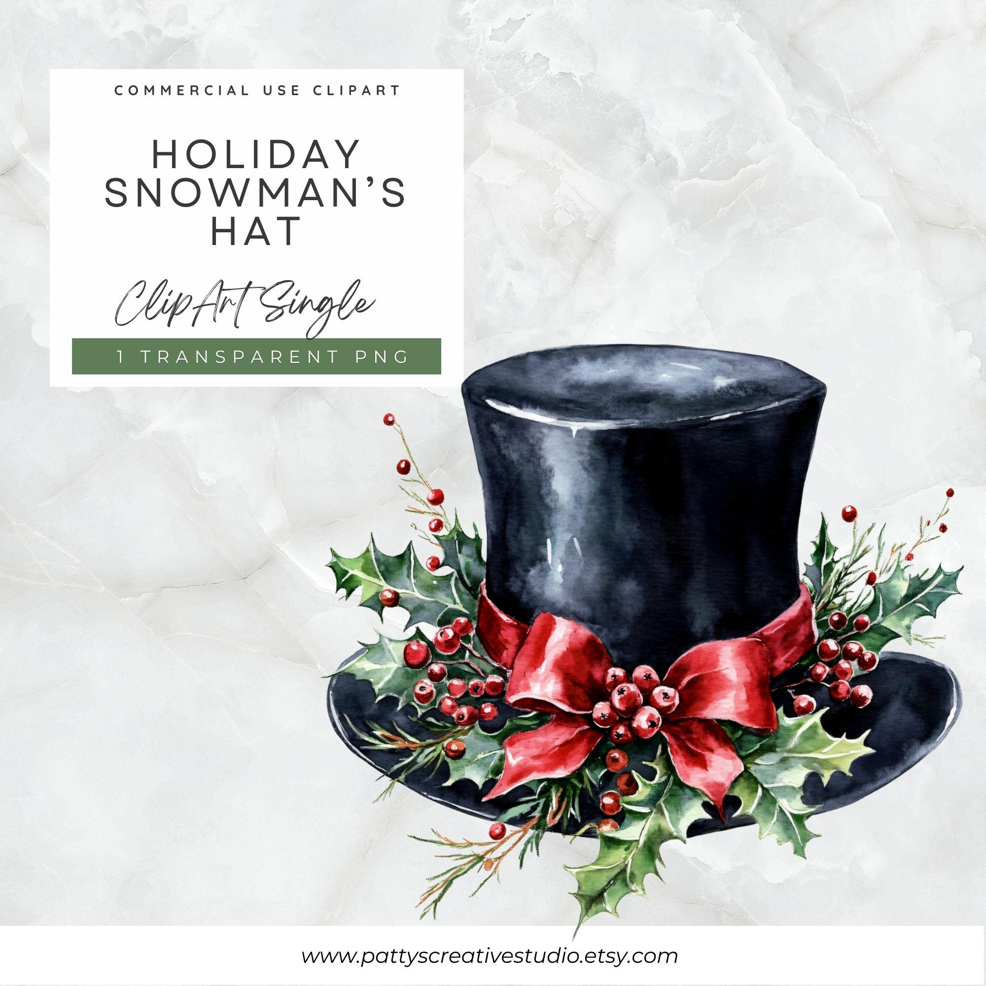 Snowman Hat Clipart Christmas PNG Digital Download Cute Snowman Hat ...