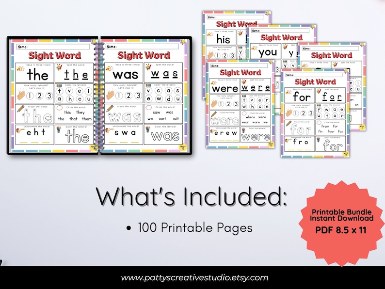 100 Printable Sight Word Worksheets for Kindergarten 1st-grade Students ...