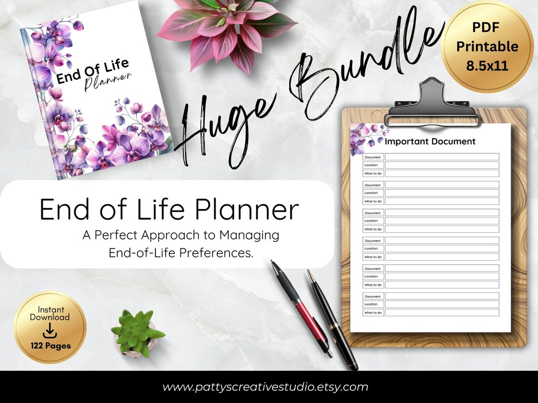 End of Life Planner Printable When I Die Plan Medical Death Estate ...