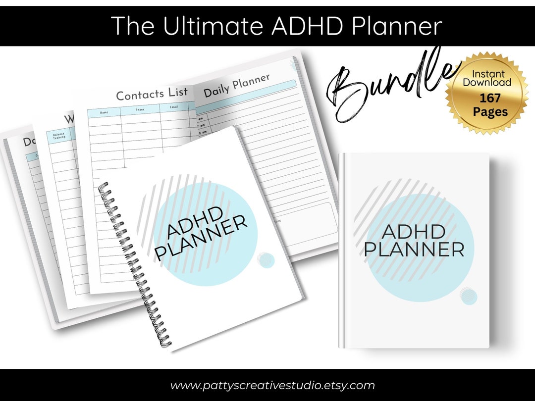 Adult ADHD Planner Daily Organizational Planner Weekly Productivity ...