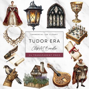 Tudor Era Clipart Bundle Medieval Times Bundle Watercolor Tudor King ...