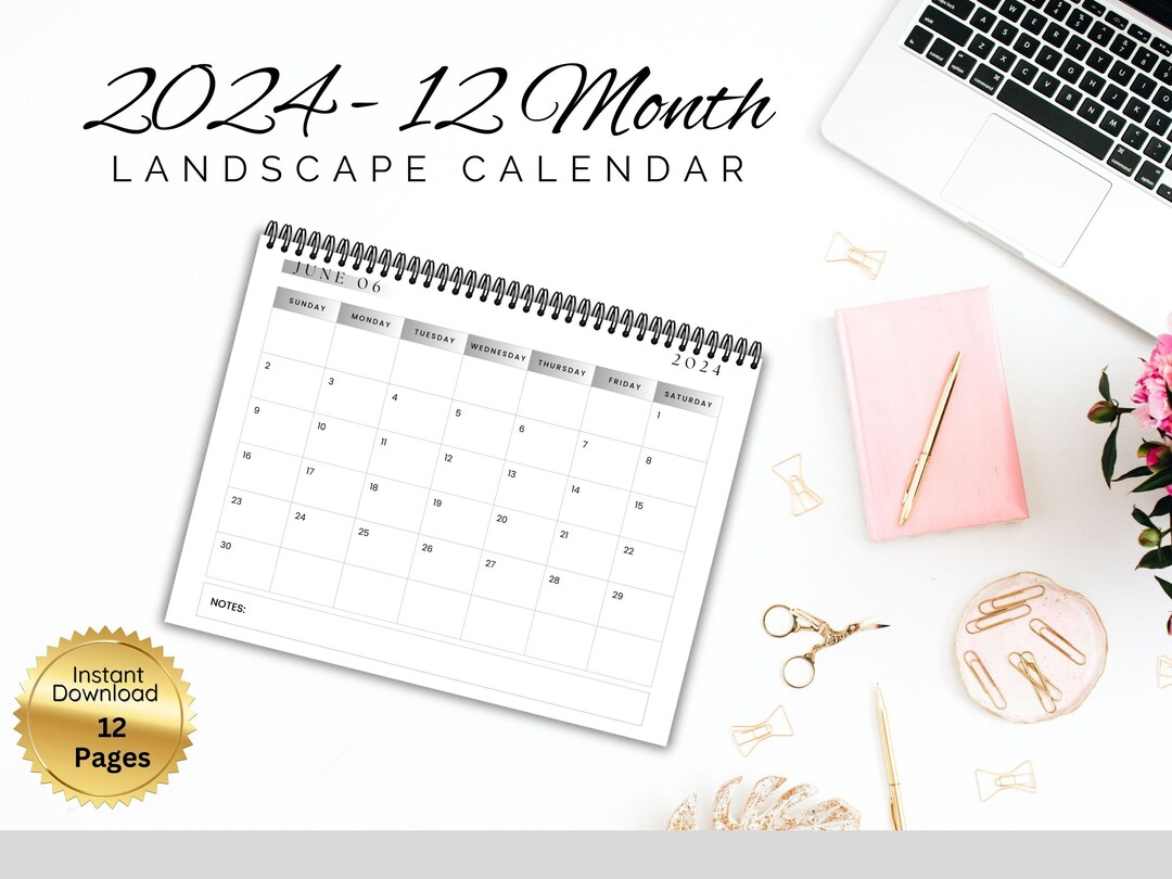 2024 Minimalist 12-month Calendar 2024 Monthly Calendar Planner ...