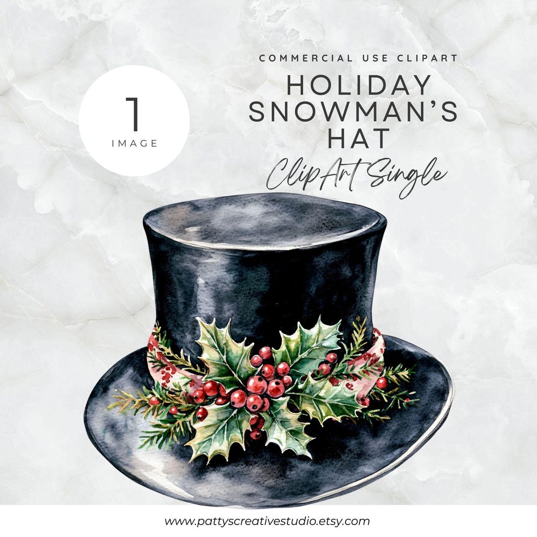 Snowman Hat Clipart Christmas PNG Digital Download Cute Snowman Hat ...