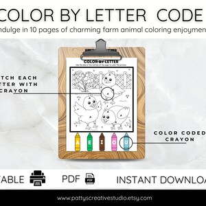 Kids Color by Letter Animals Activity Pack Worksheets Preschool Pre-k ...