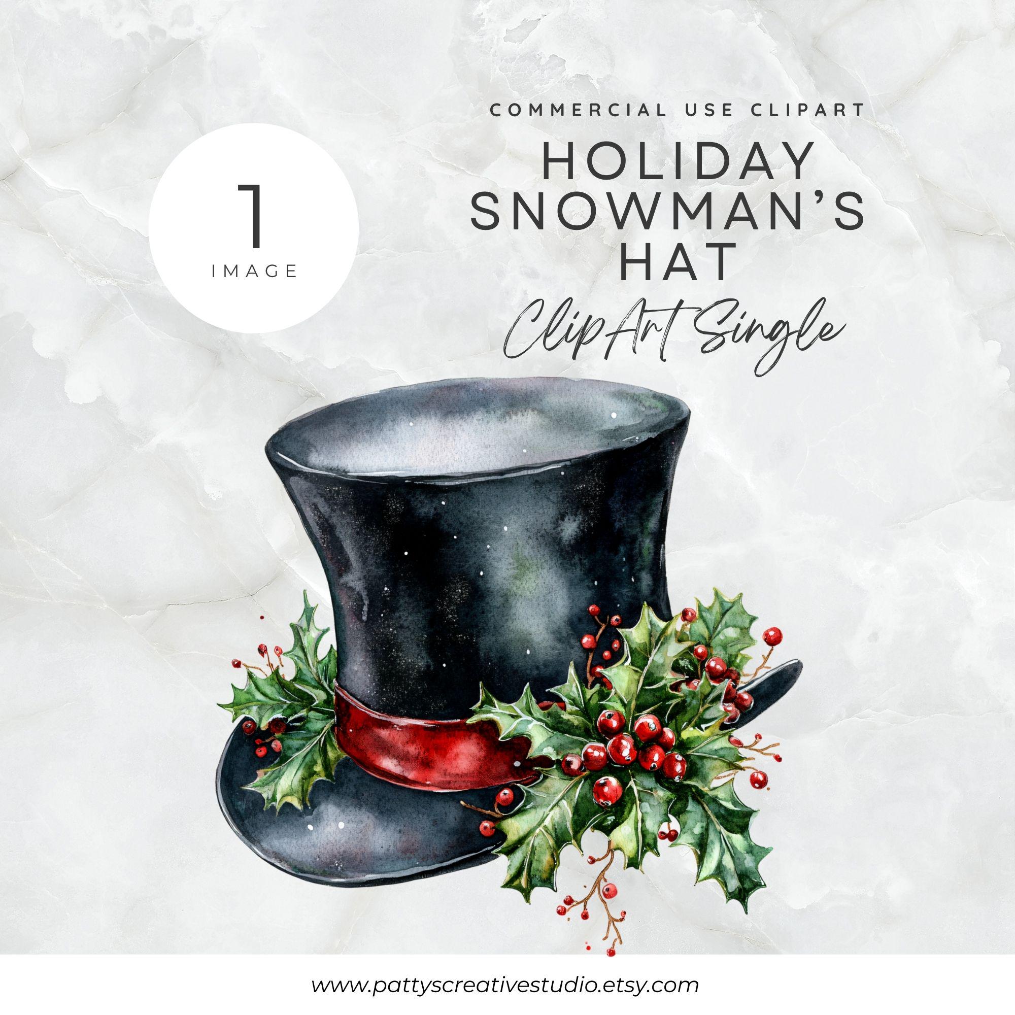 Snowman Hat Clipart Christmas PNG Digital Download Cute Snowman Hat ...