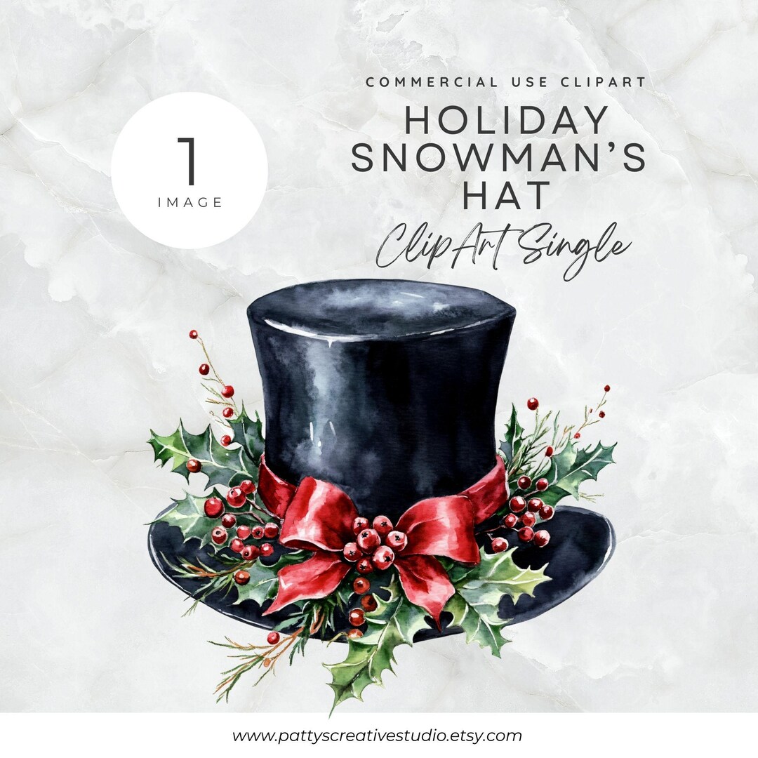 Snowman Hat Clipart Christmas PNG Digital Download Cute Snowman Hat ...