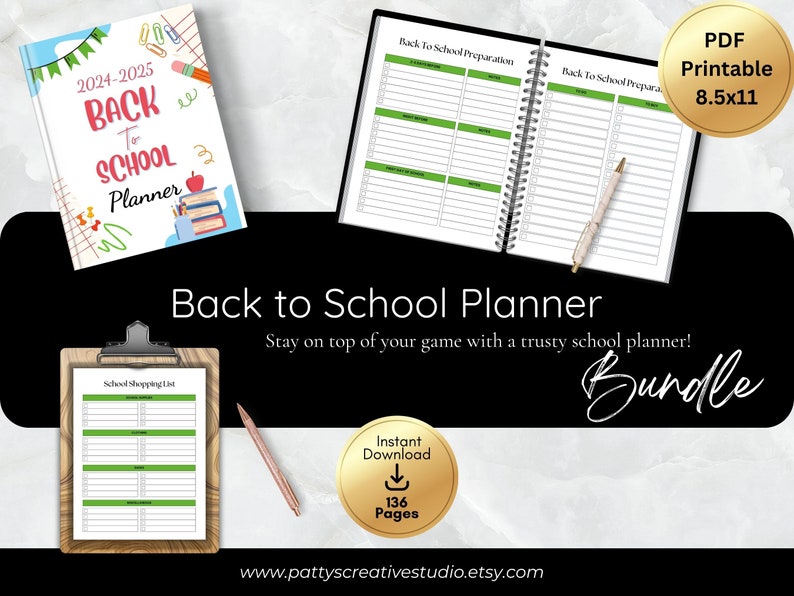 2024 2025 Back to School Printable Planner Student School Tracker ...