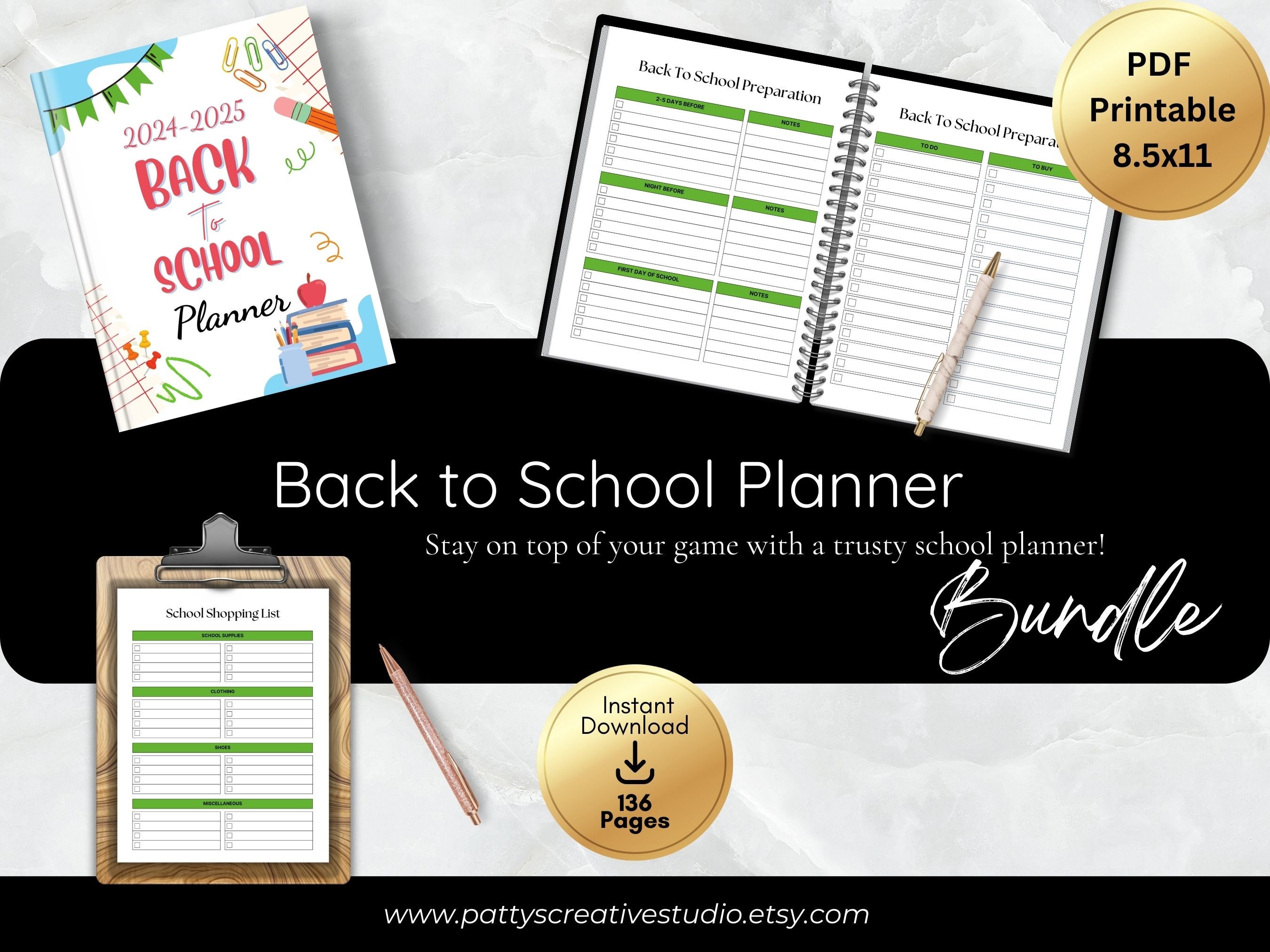 2024 2025 Back to School Printable Planner Student School Tracker ...