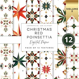 Christmas Star Digital Paper Seamless Holiday Digitial Wrapping Paper ...