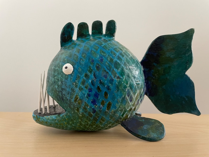 Earl - Fish Made of Styrofoam, Papier-mâché and Wood - Etsy