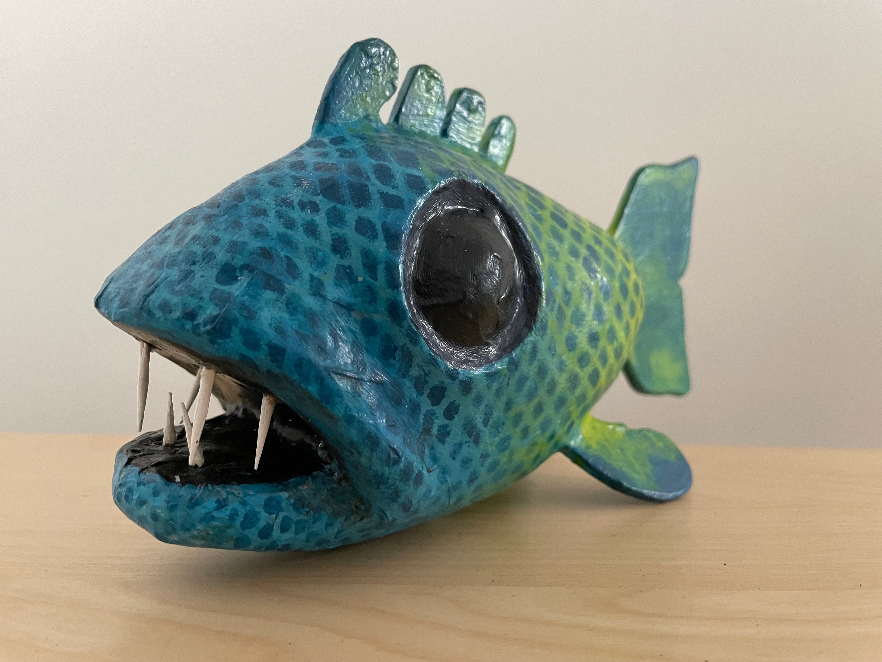 Edgar - Fish Made of Styrofoam, Papier-mâché and Wood - Etsy