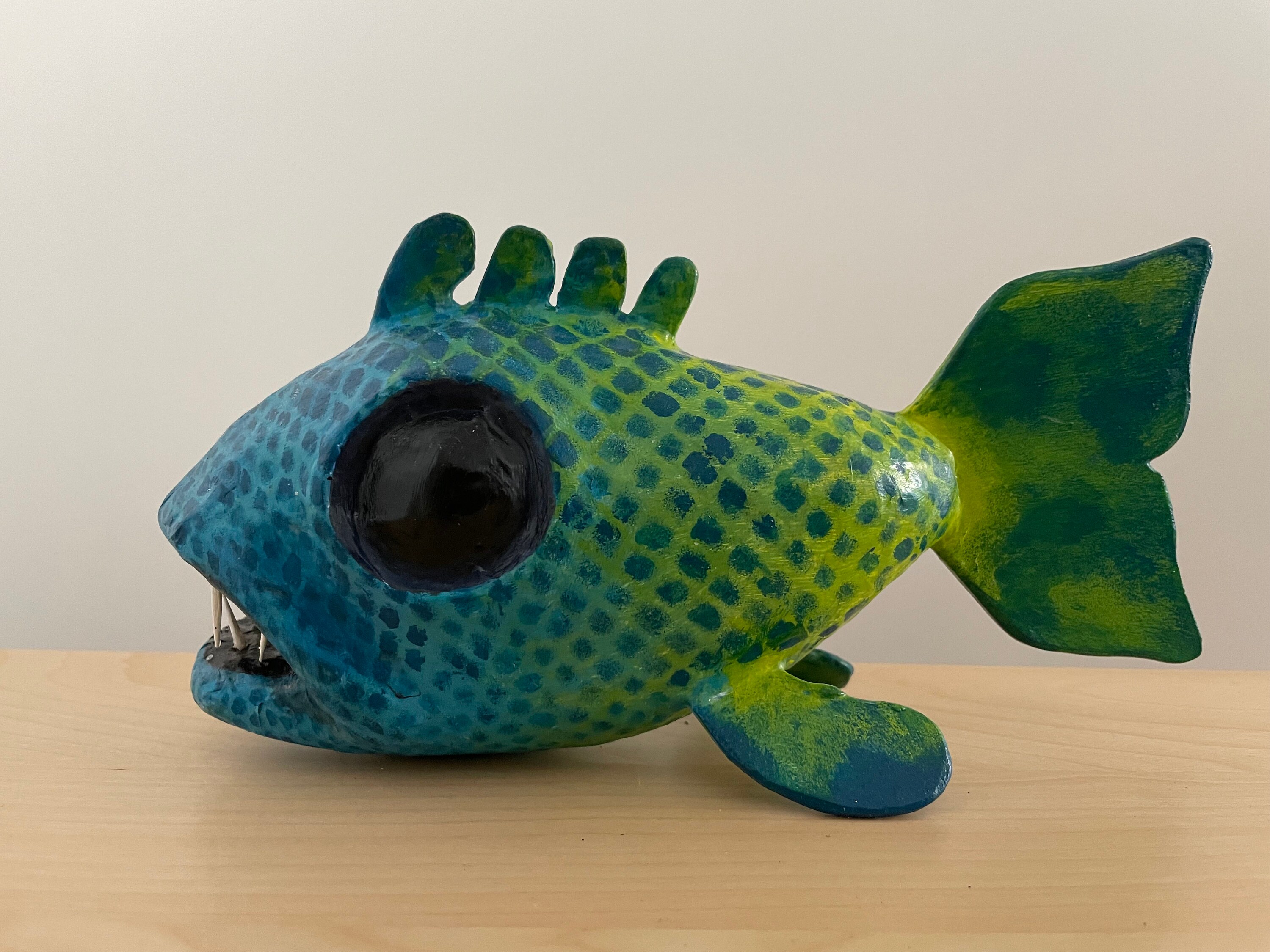 Edgar - Fish Made of Styrofoam, Papier-mâché and Wood - Etsy