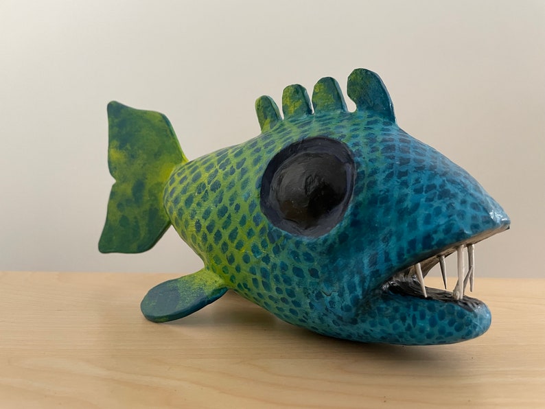 Edgar - Fish Made of Styrofoam, Papier-mâché and Wood - Etsy