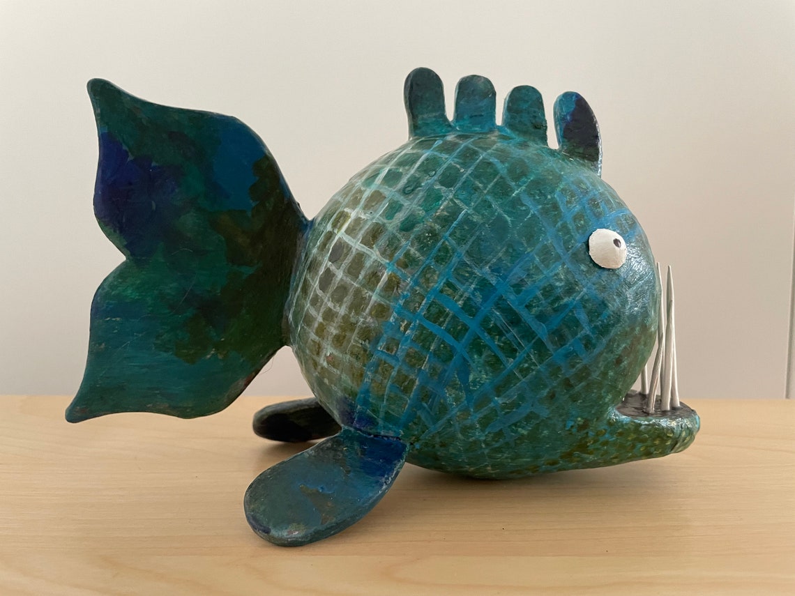 Earl - Fish Made of Styrofoam, Papier-mâché and Wood - Etsy