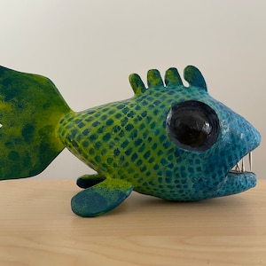Edgar - Fish Made of Styrofoam, Papier-mâché and Wood - Etsy