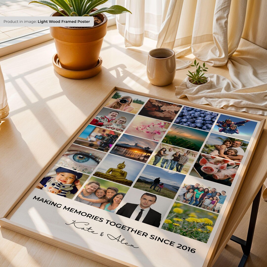 Custom Travel Photo Poster or Canvas – Personalised Collage Wall Art ...