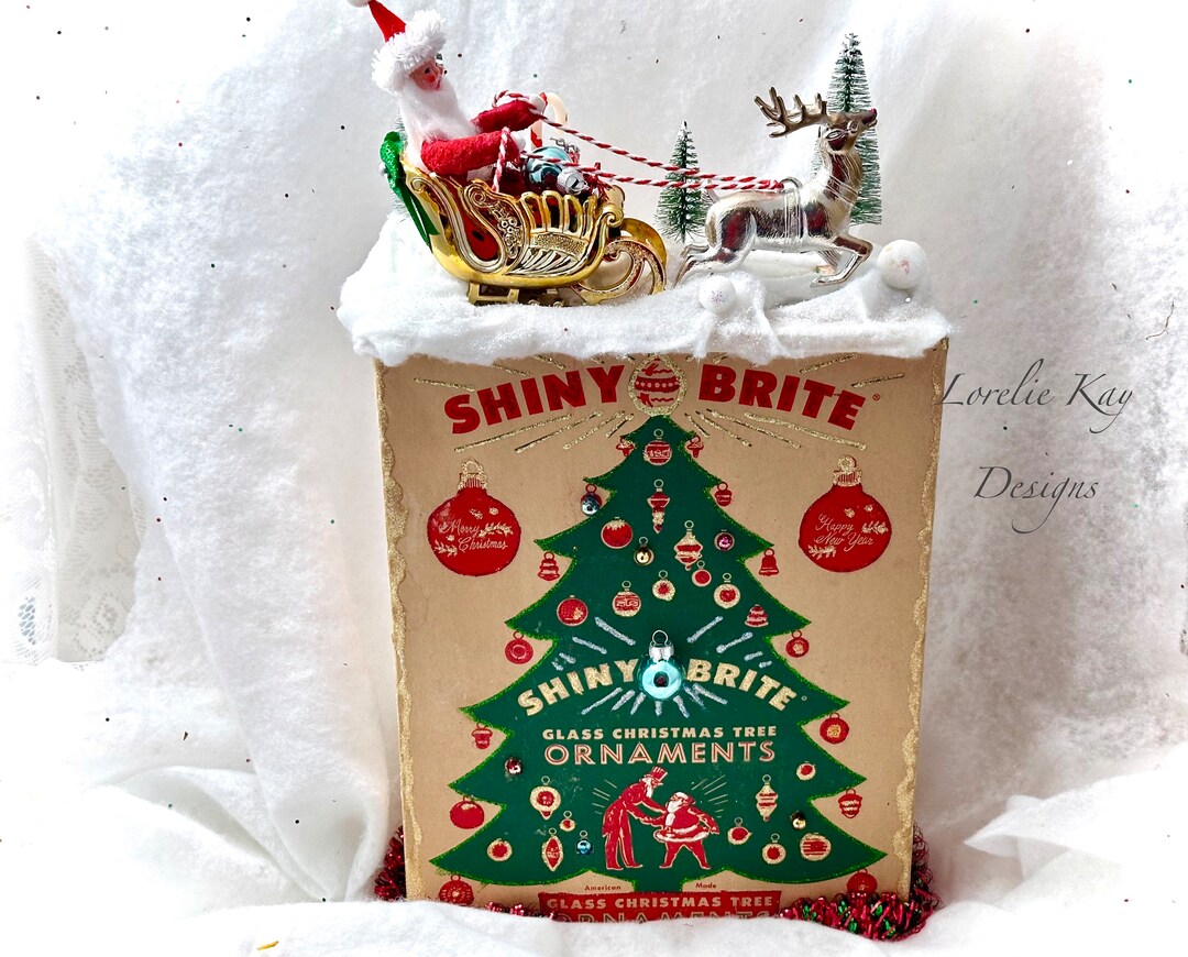 Large Shiny Brite Christmas Box Diorama Retro Christmas Shadowbox ...