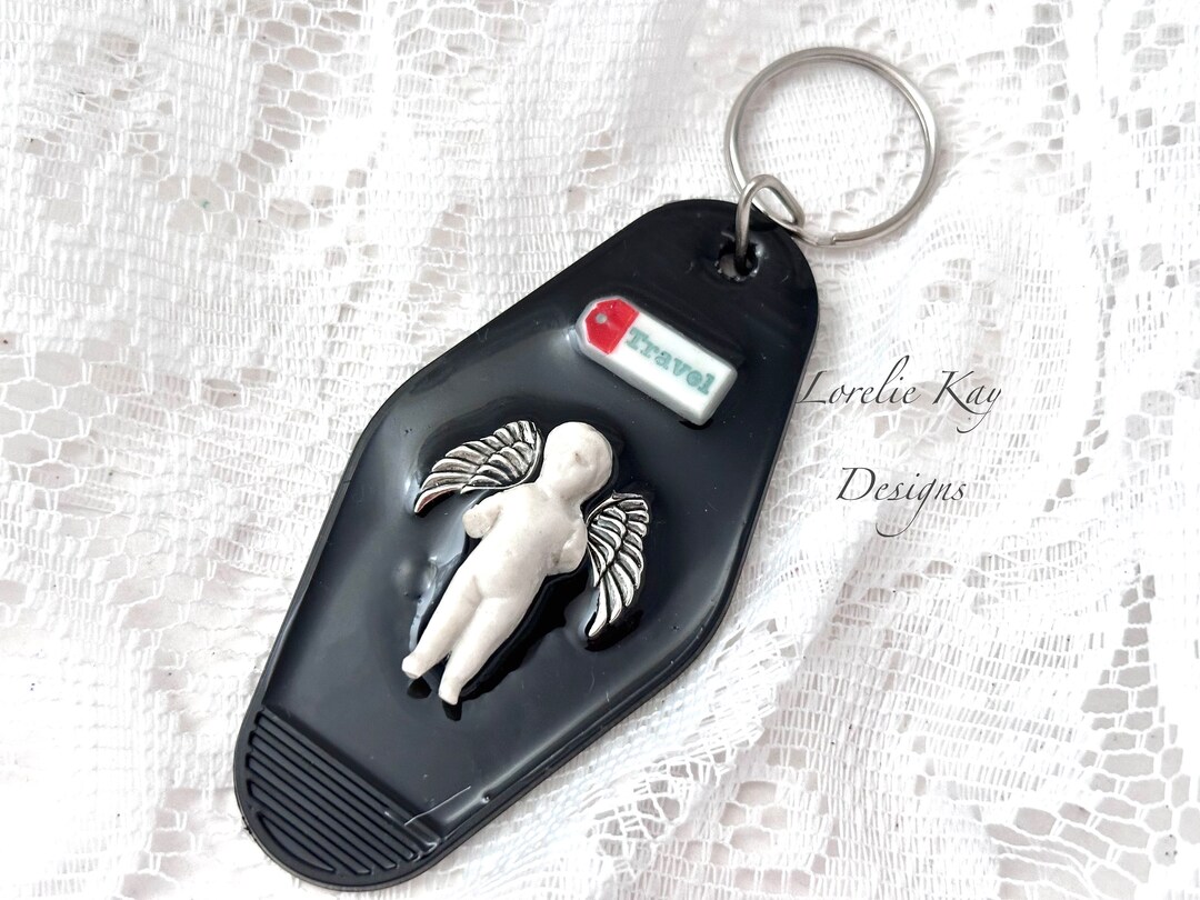 Safe Travels Frozen Charlotte Doll Keychain Guardian Travel Angel Resin ...