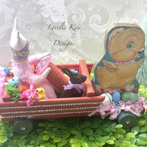 The Bunny Mobile Spun Cotton Girl Rabbit Decoration Easter Lorelie Kay ...