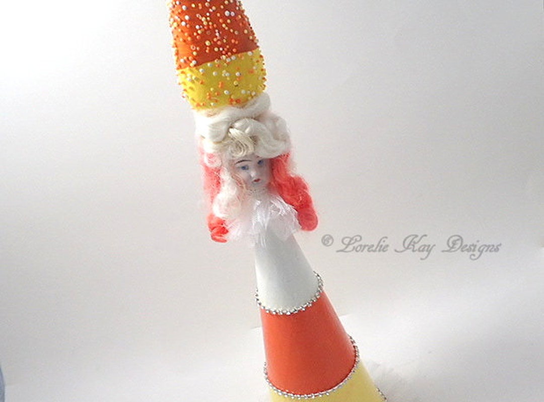 Kandi Corn Topper Assemblage Art Doll Halloween Decoration OOAK Lorelie ...