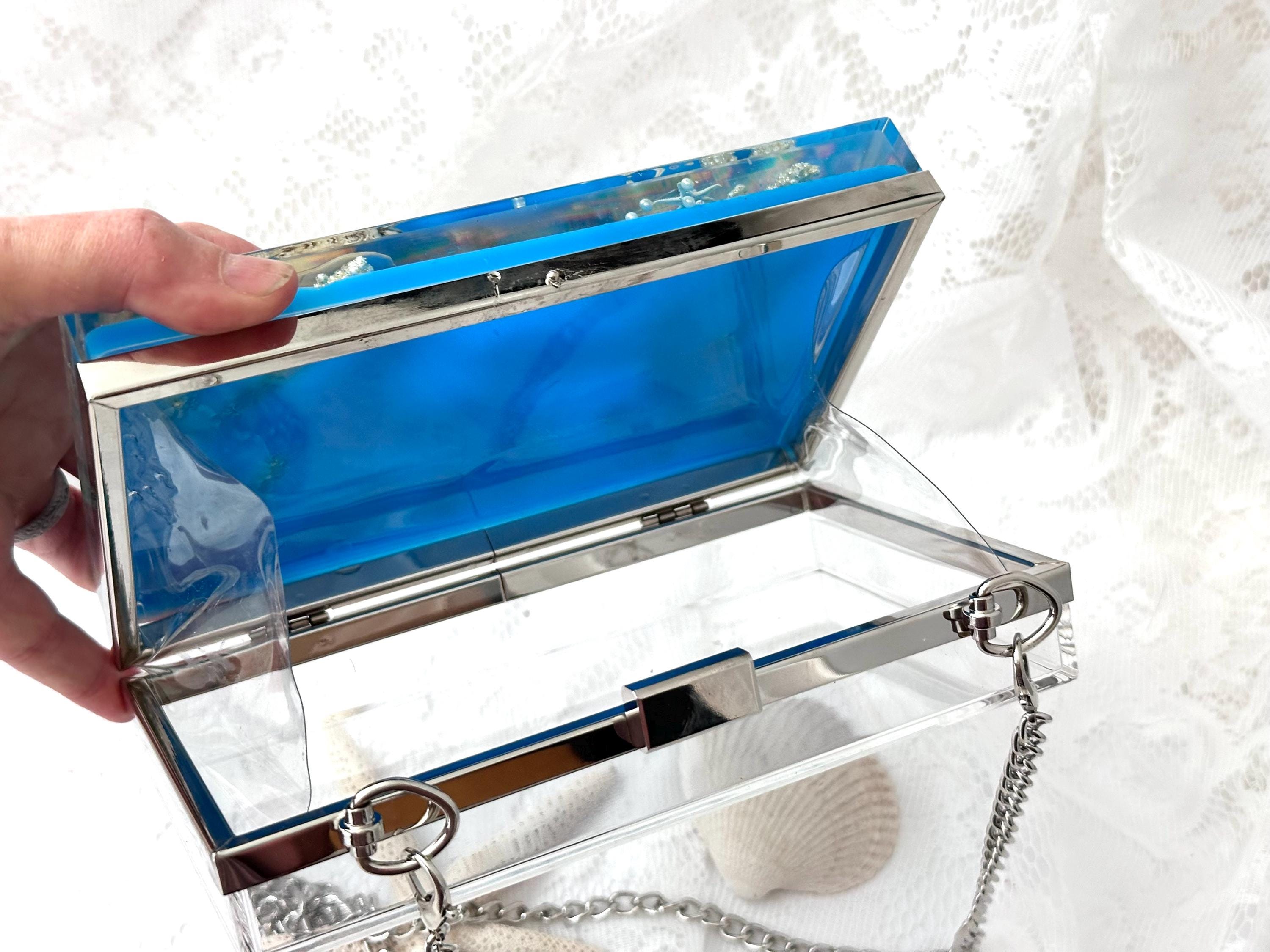 The Mermaid & Her Sea Horse Acrylic Resin Handbag Clutch Purse Art ...