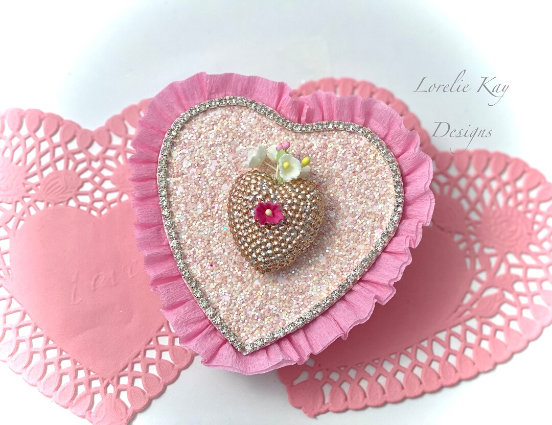Miniature Romantic Heart Candy Box Vintage Inspired Heart Valentine Box ...